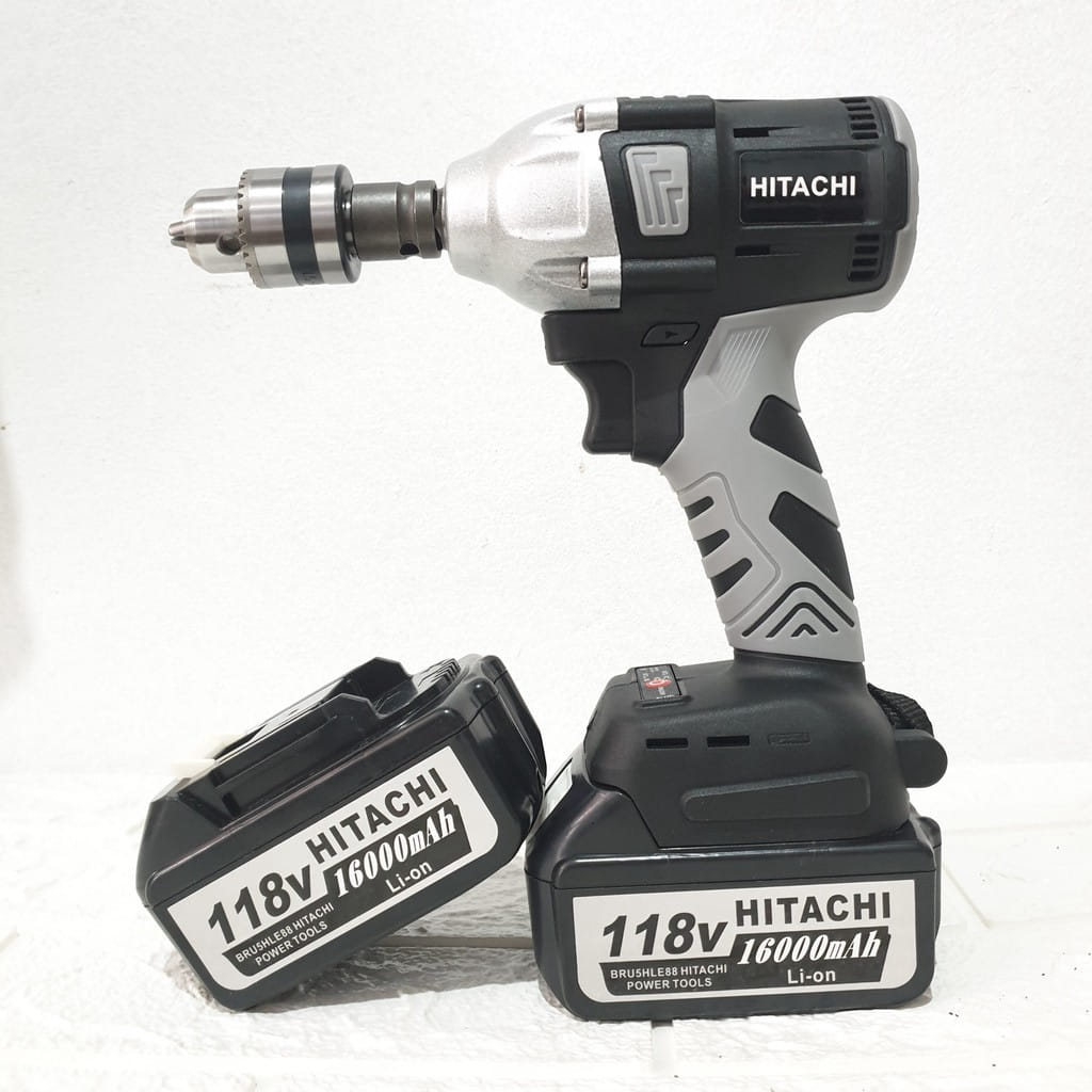 Máy siết bulong Hitachi 118v - 2 PIN - Đầu 2 trong 1 - KHÔNG CHỔI THAN - TẶNG BỘ PHỤ KIỆN VÀ 5 ...